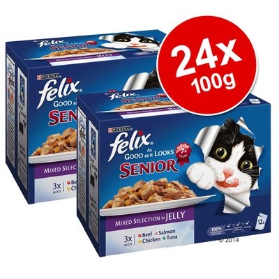 Felix Senior As Good As It Looks Saver Pack 24 x 100g | Free P&P on ...