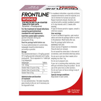 FRONTLINE® Wormer Tablets for Cats | zooplus.co.uk
