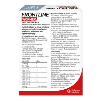 FRONTLINE® Wormer Tablets for Dogs | zooplus.co.uk