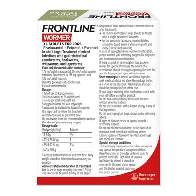 FRONTLINE® Wormer XL Tablets for Dogs | zooplus.co.uk