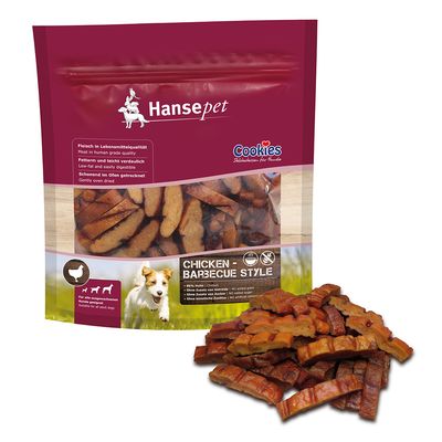 Hansepet Cookies BBQ Style snacks com frango para cães na zooplus