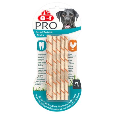 8in1 Pro Dental Twisted Stick Pollo per cani piccoli | zooplus