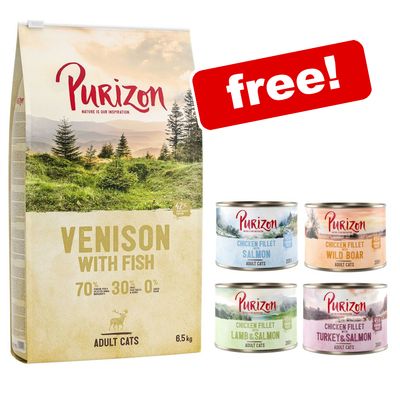 6.5kg Purizon Dry Cat Food + 6 x 200g Wet Food Free! | Deals