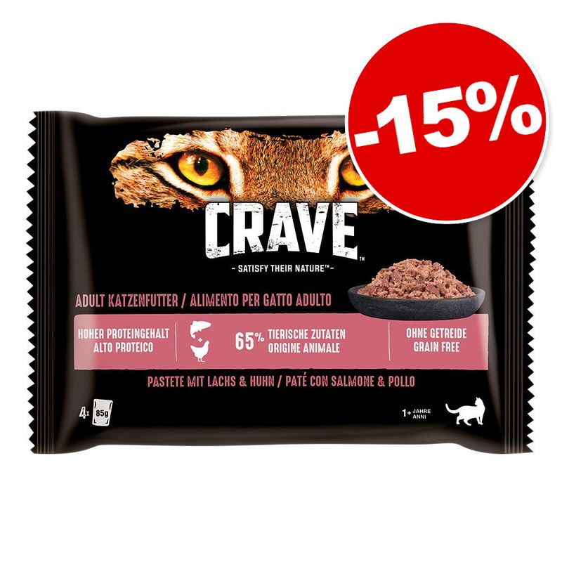 Avis clients sur Crave Adult 4 x 85 g : 15 % de remise | zooplus