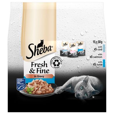 Sheba Fresh & Fine in Gravy Mini Pouches 15 x 50g | zooplus.co.uk