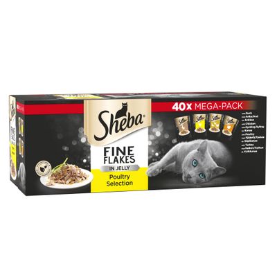 Sheba Pouches Fine Flakes in Jelly 40 x 85g at bitiba!
