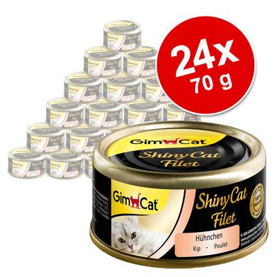 Gimpet Shiny Cat krmivo pro kočky výhodně u zoohit: Sparpaket GimCat ShinyCat Filet Dose 24 x 70 g