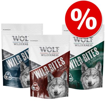 Výhodné balení Wolf of Wilderness Snack - Wild Bites "The Taste Of" 3 x ...
