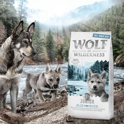 Wolf of Wilderness Junior Blue River - Frilandskylling & Laks til lave ...