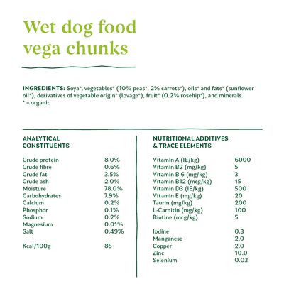 Yarrah Organic Vegetarian Chunks with Organic Rosehip | zooplus.co.uk